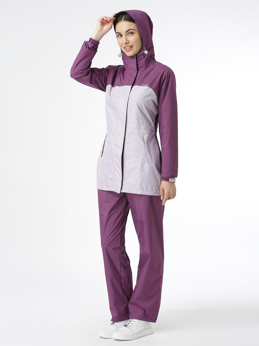 Premium Solid Violet Women Rainsuit - AZ11