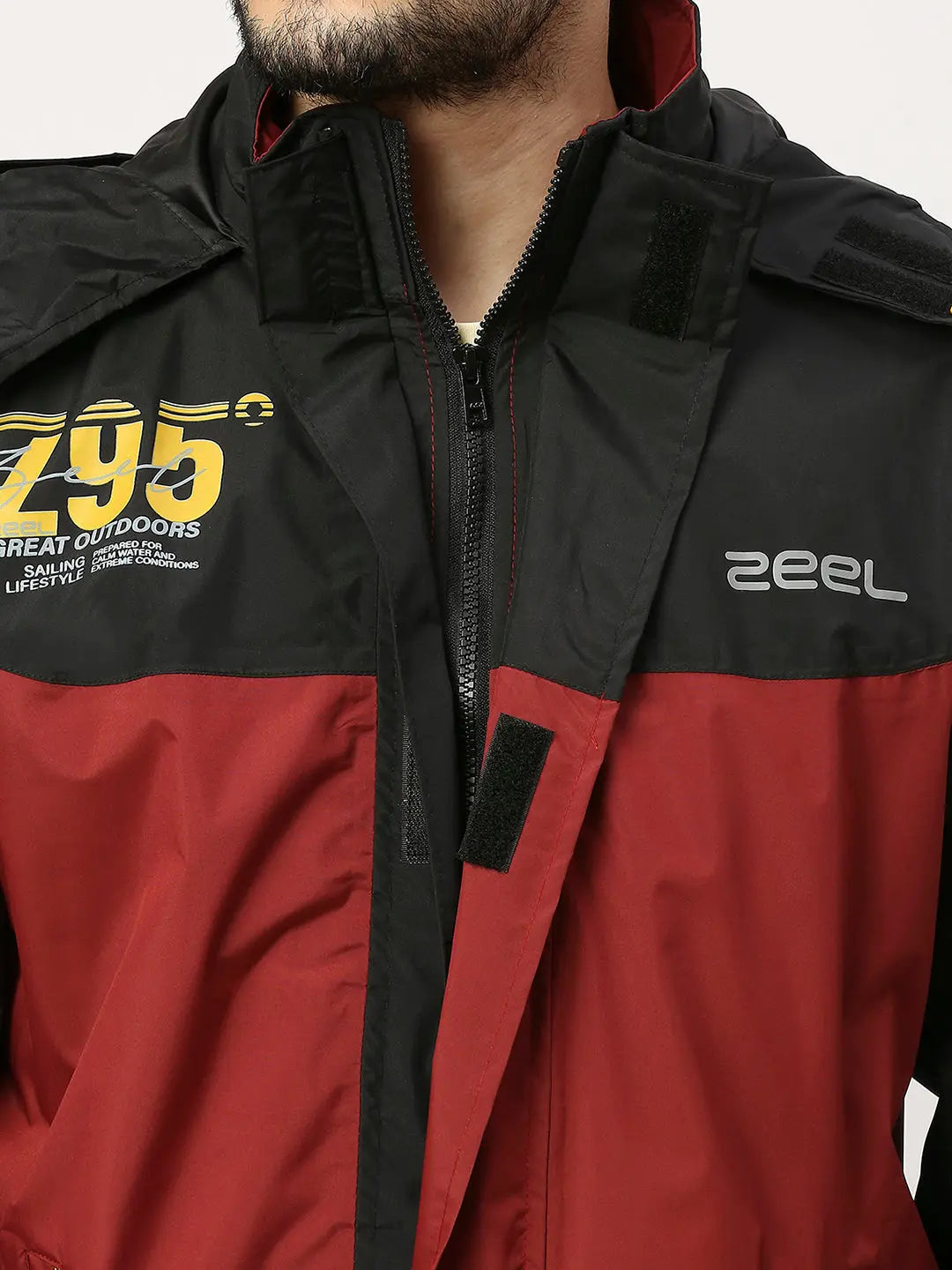 Zeel Classic Red and Black Rainwear - ZT5