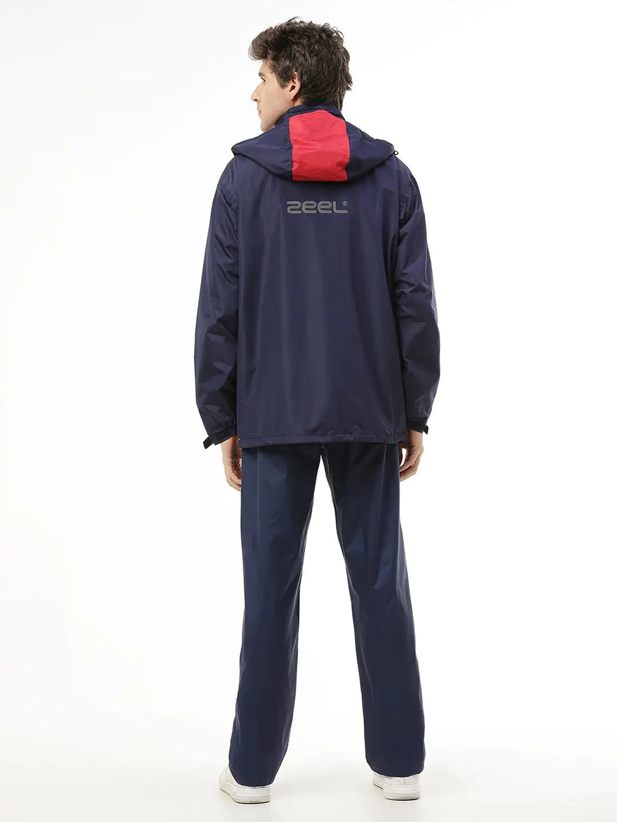 Zeel Go Hike Navy & Red Rainsuit - JS508
