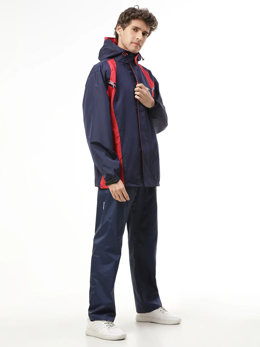 Zeel Go Hike Navy & Red Rainsuit - JS508