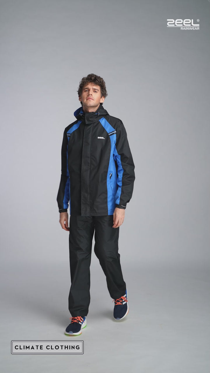 ZEEL GO HIKE BLACK & GREEN RAINSUIT - JS508